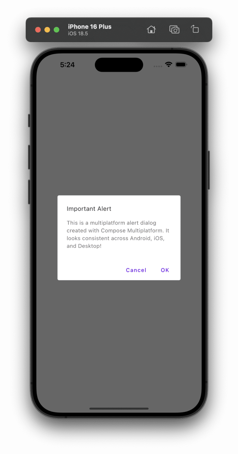 Alert Dialog in Kotlin Compose Multiplatform KMP KMM